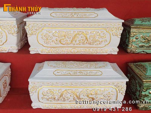 Bộ tiểu quách Cát Tường sứ trắng cao cấp của Bát Tràng