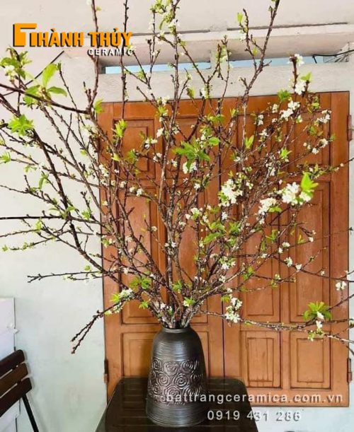 30 mẫu bình dáng chuông cắm cành đào ngày Tết gốm Bát Tràng