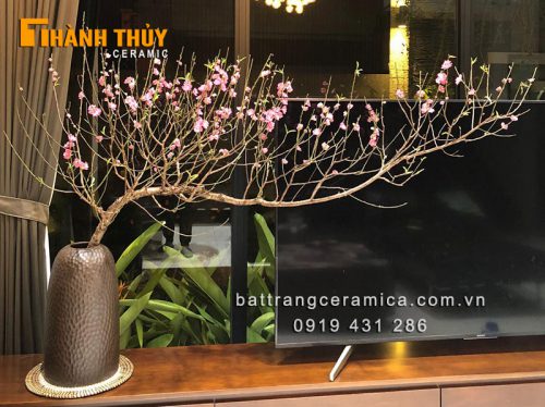 30 mẫu bình dáng chuông cắm cành đào ngày Tết gốm Bát Tràng