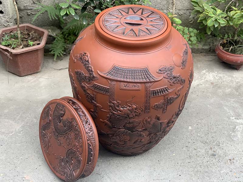 Chum ngâm rượu Cá chép hóa rồng 50 lít - Chuẩn Sành Không Tráng Men