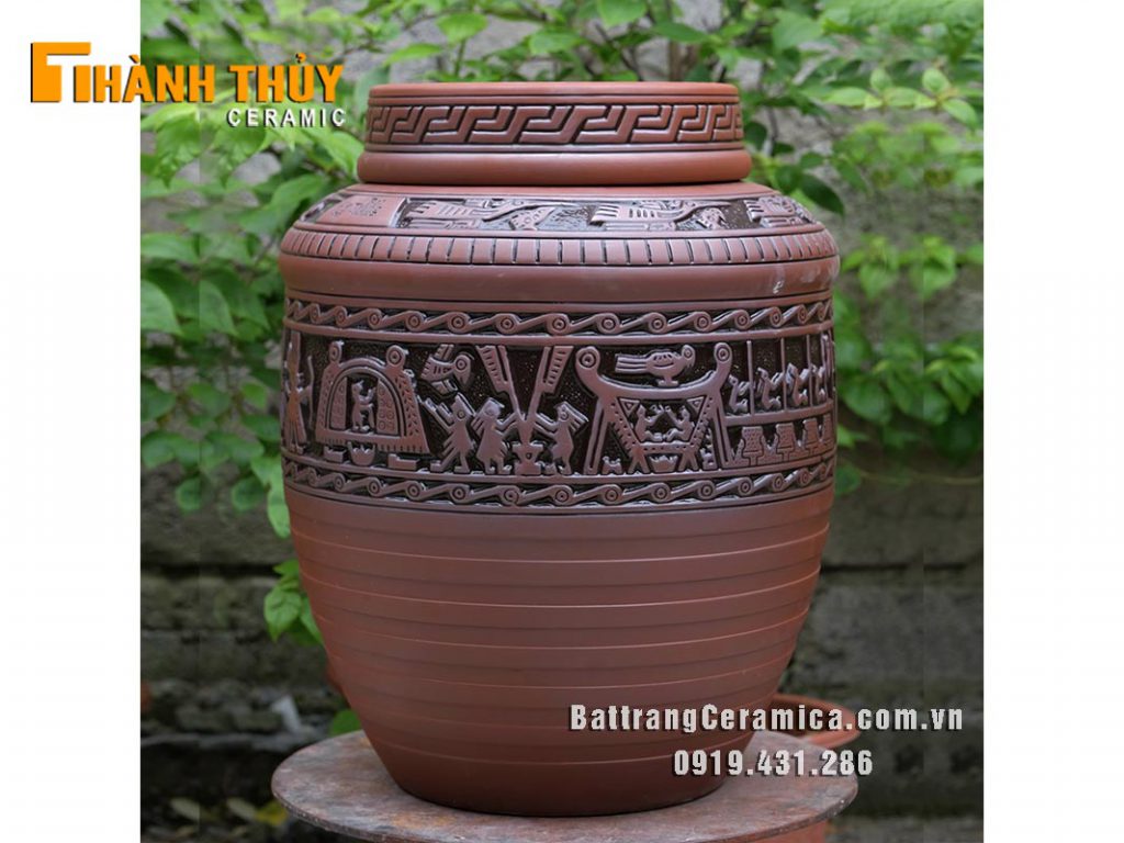 Chum trống đồng bát tràng 20 lít Chuẩn Sành Bát Tràng